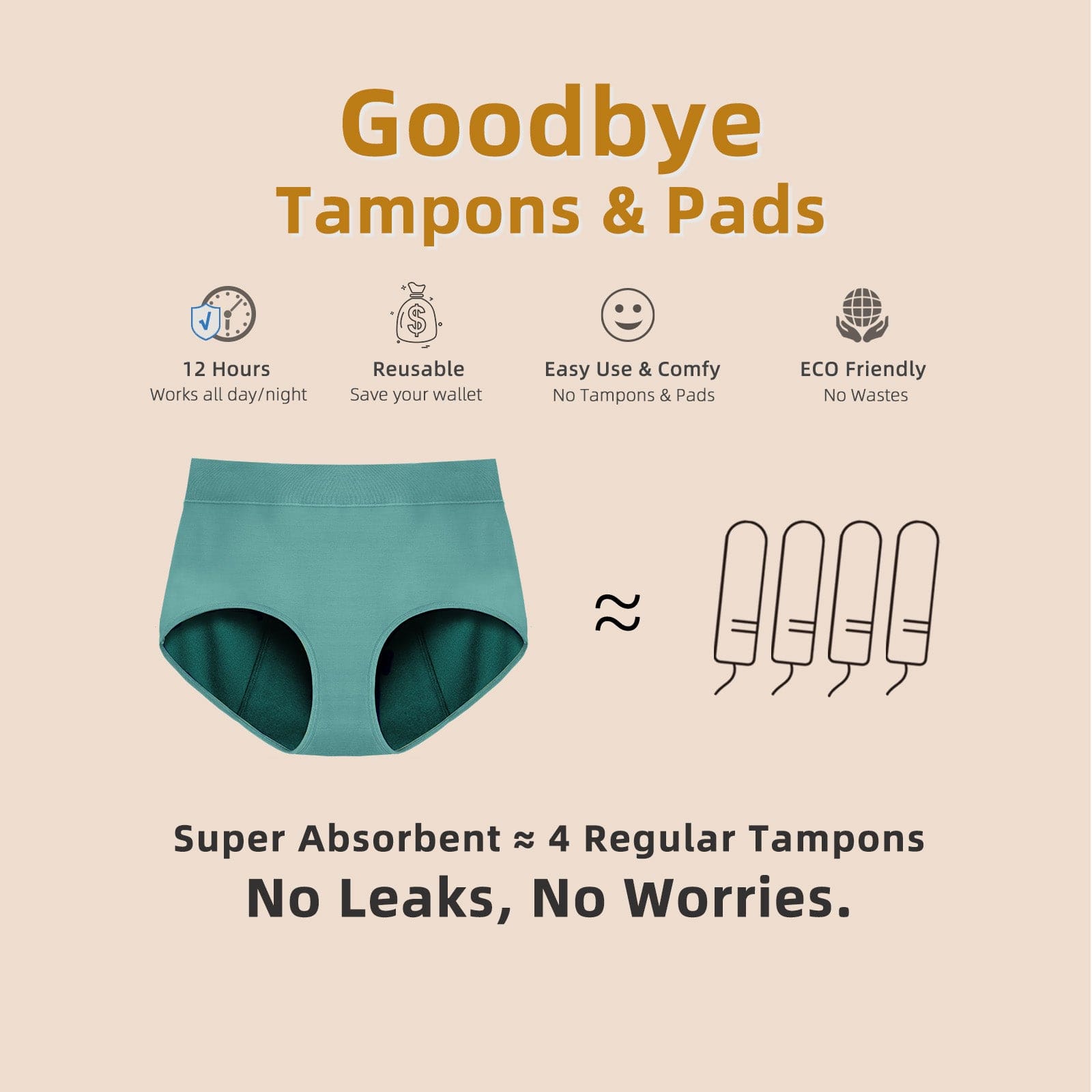 Women's Period Underwear- Super Absorbent-50ML(High Panties) – TIICHOO